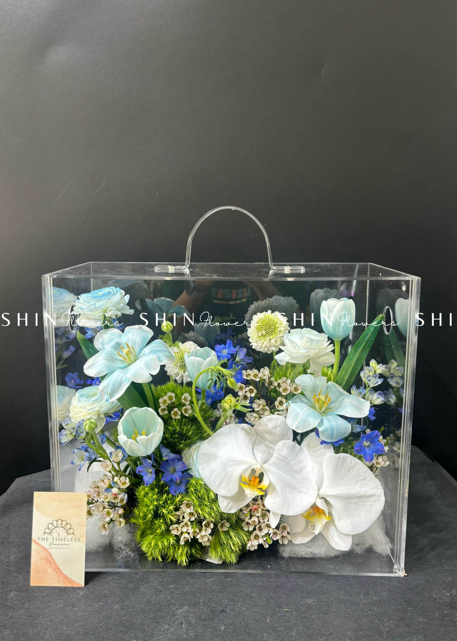 Vali Mica Hoa Tulip Xanh - Blooming Box B008 - SHIN Flowers