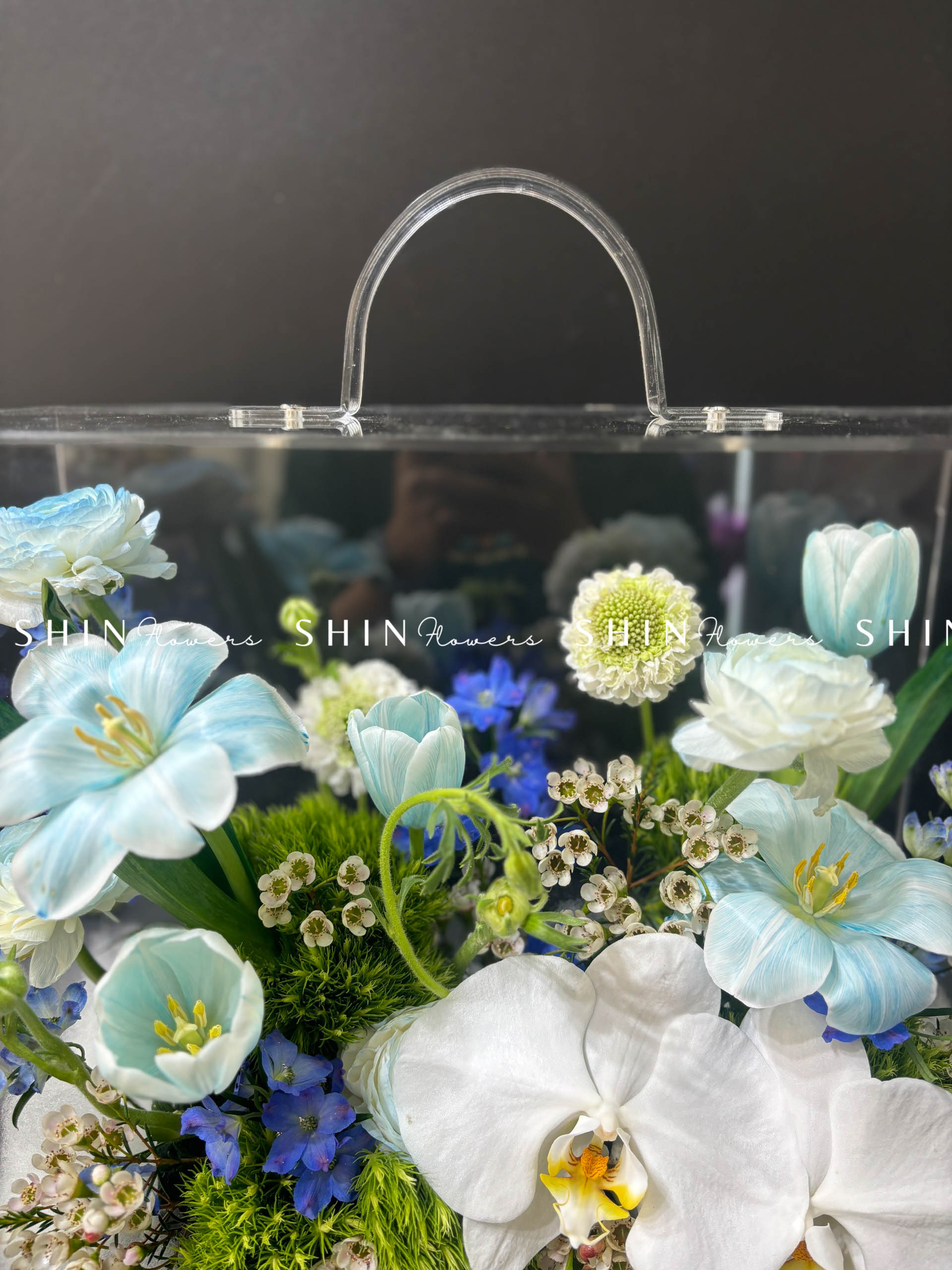 Vali Mica Hoa Tulip Xanh - Blooming Box B008 - SHIN Flowers