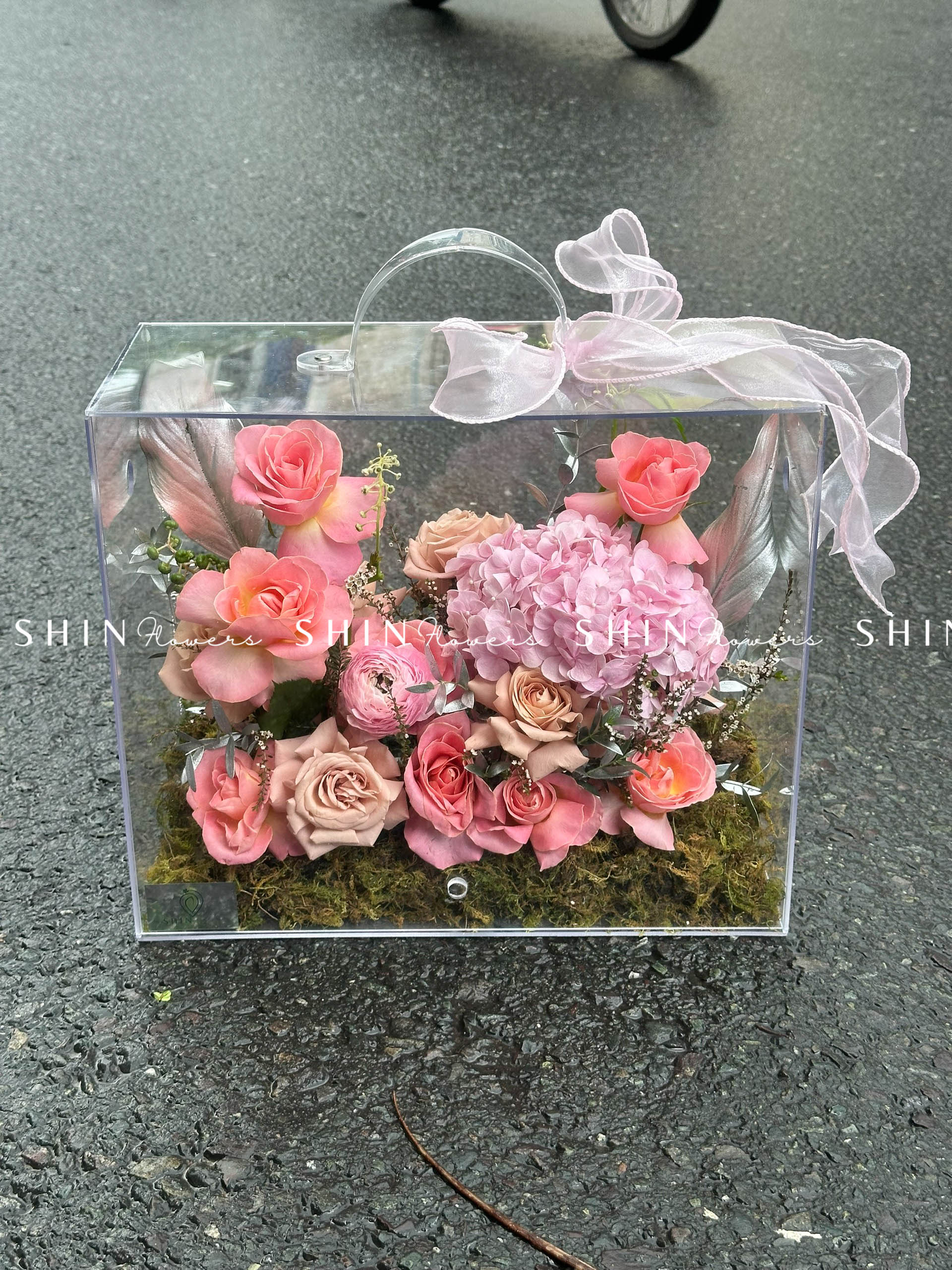 Vali Mica Hoa Hồng và cẩm tú cầu - Blooming Box B010 - SHIN Flowers